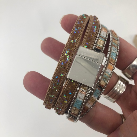 brooknoel | Jewelry | Boho Beaded Leatherette Wrap Bracelet New | Poshmark